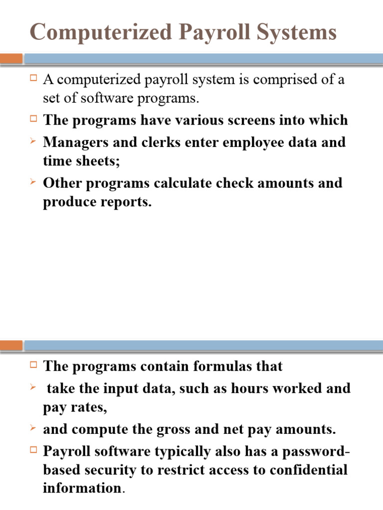 Computerized Payroll Systems Guide | PDF
