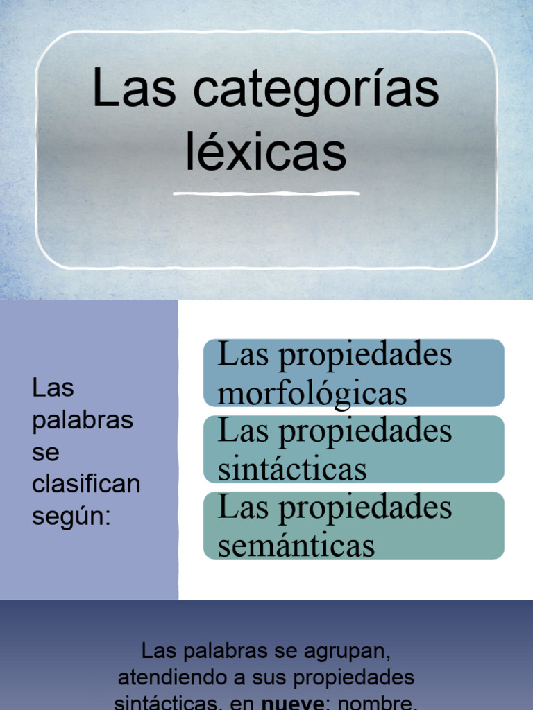 Las Categorías Léxicas - Revisado Octubre | PDF | Adverbio | Adjetivo