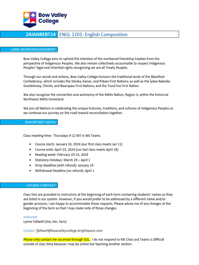W24 Engl COI Final | PDF | Academic Integrity | Learning