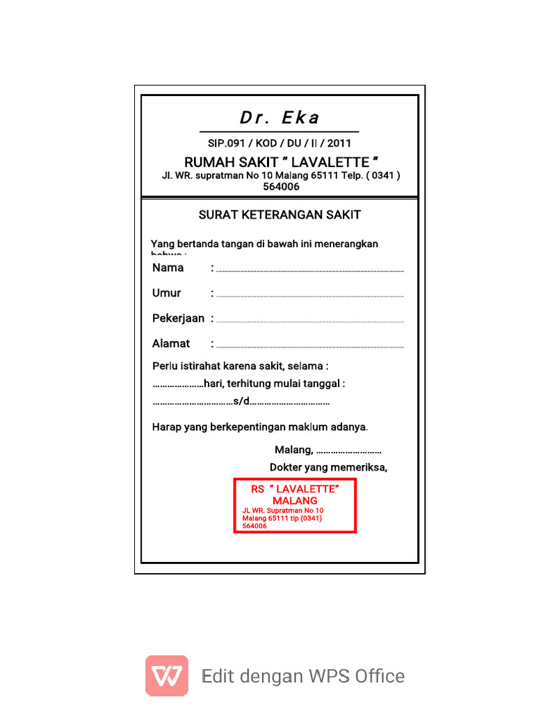 Dokumen Tips Surat Dokter Lavalette | PDF