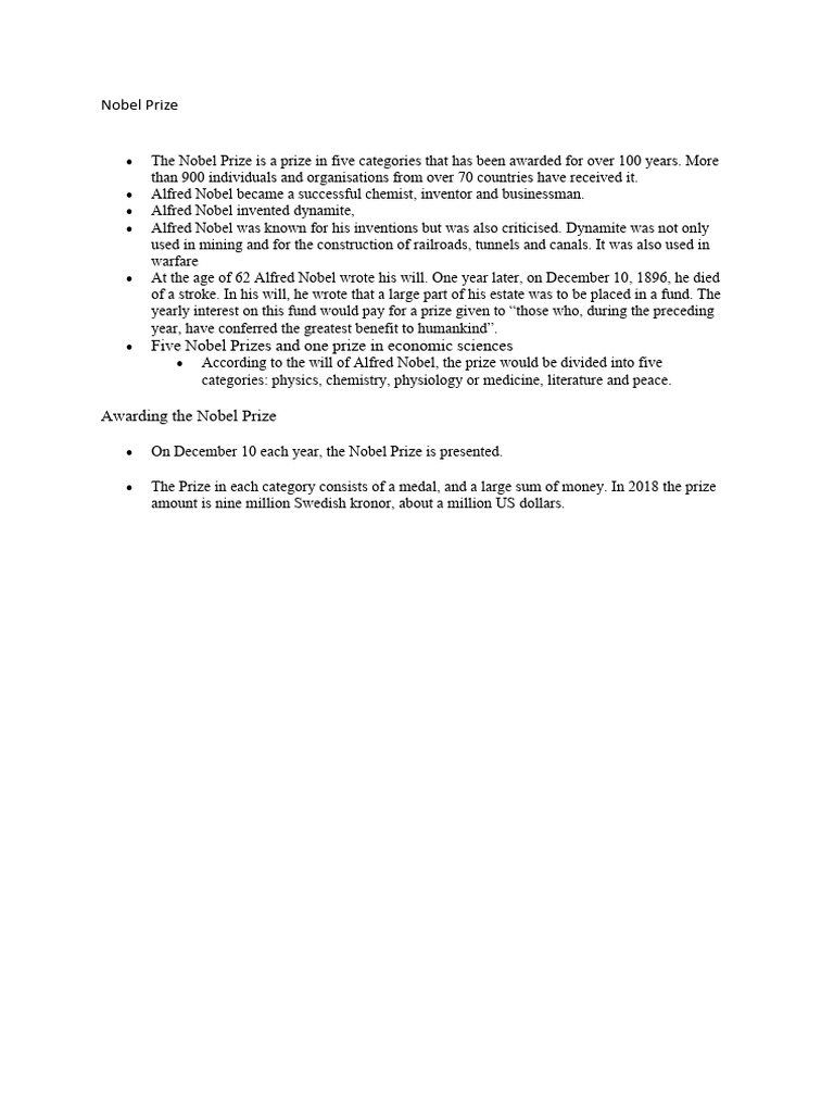Nobel Prize | PDF