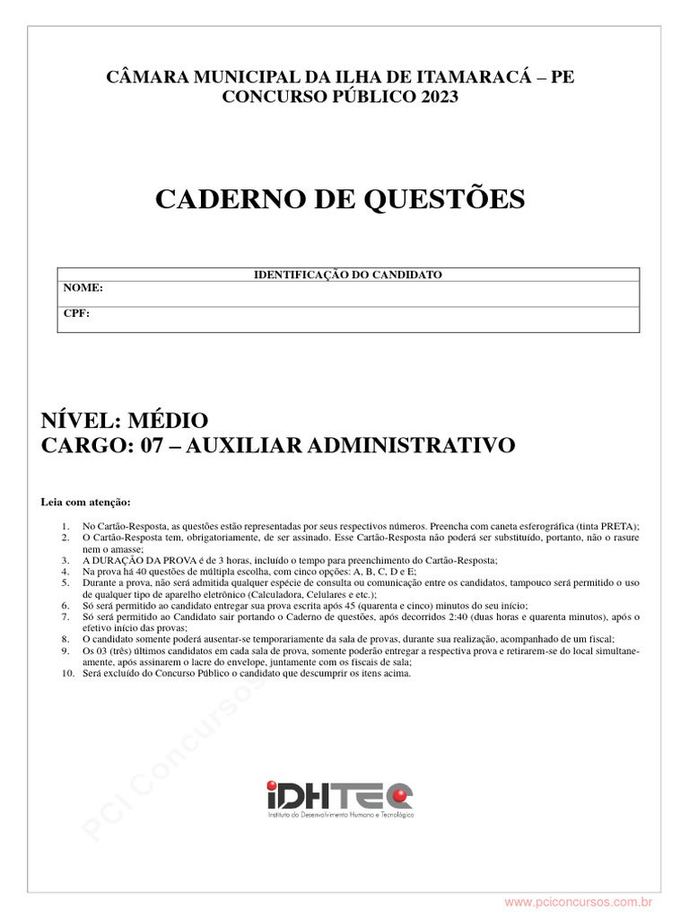 Auxiliar Administrativo | PDF | Botão Ctrl | Windows 10