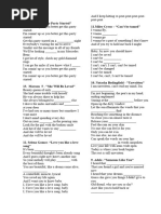 English Song Lyrics Gap Fill | PDF