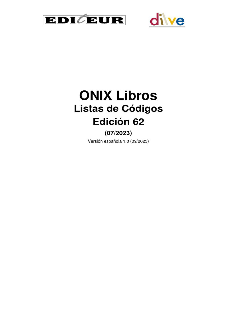 Listas Onix Ed62 Es v01 r1 | PDF | Comunicación escrita