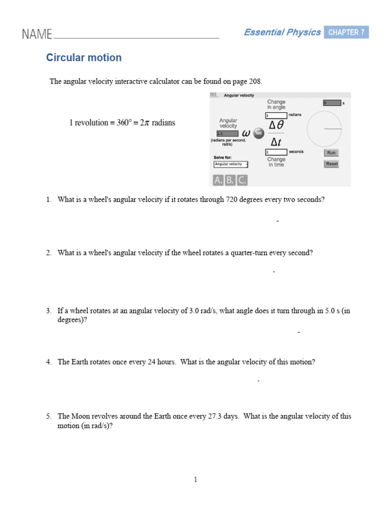 Circular Motion Assignment | PDF