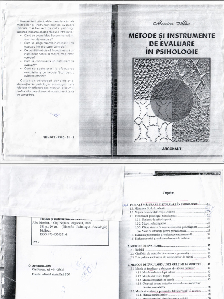 Monica Albu - Fidelitatea Si Validitatea Testelor Psihologice | PDF