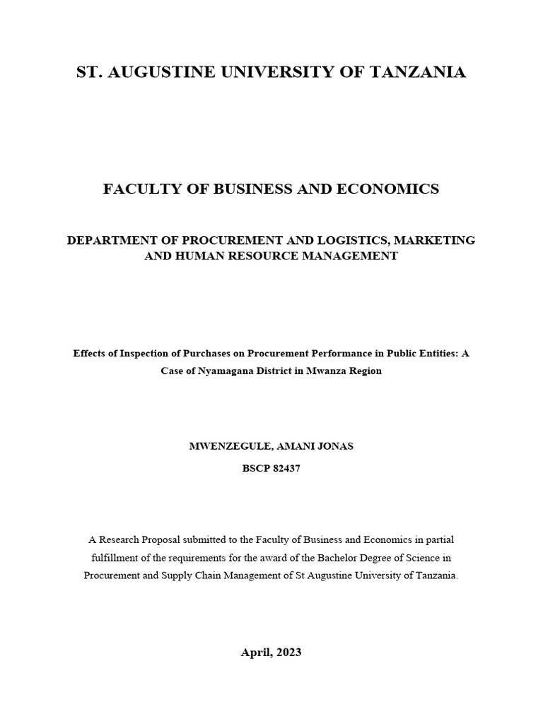 AMANI RESEARCH PROPOSAL Edited | PDF | Methodology | Survey Methodology