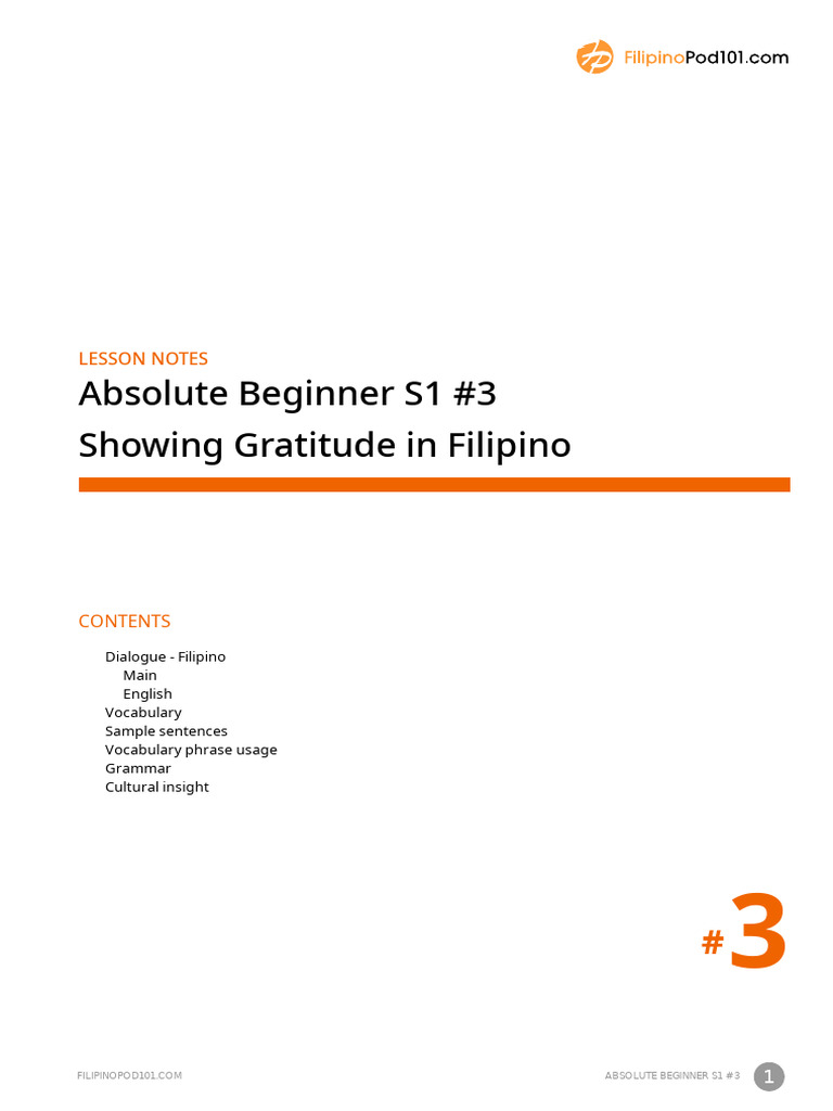 Filipino Showing Gratitude | PDF | Grammatical Gender | Grammatical Number