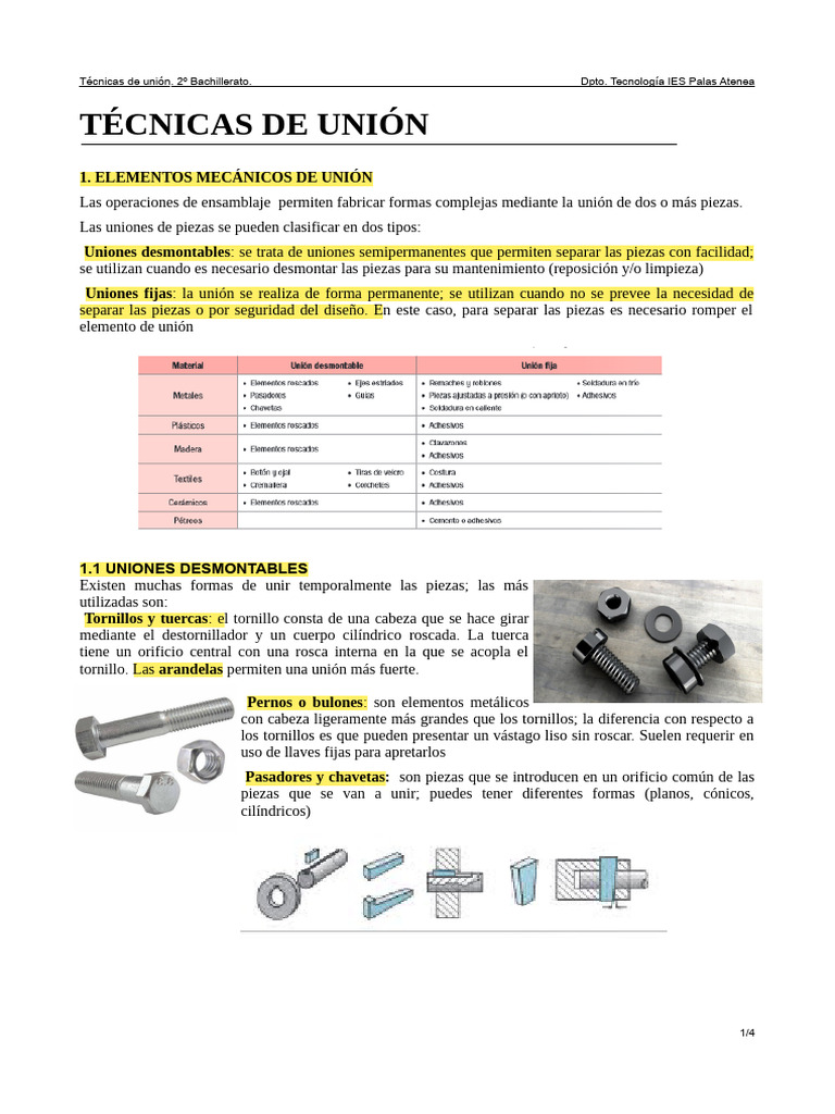 Técnicas de Unión para Estudiantes | PDF | Construcción | Soldadura
