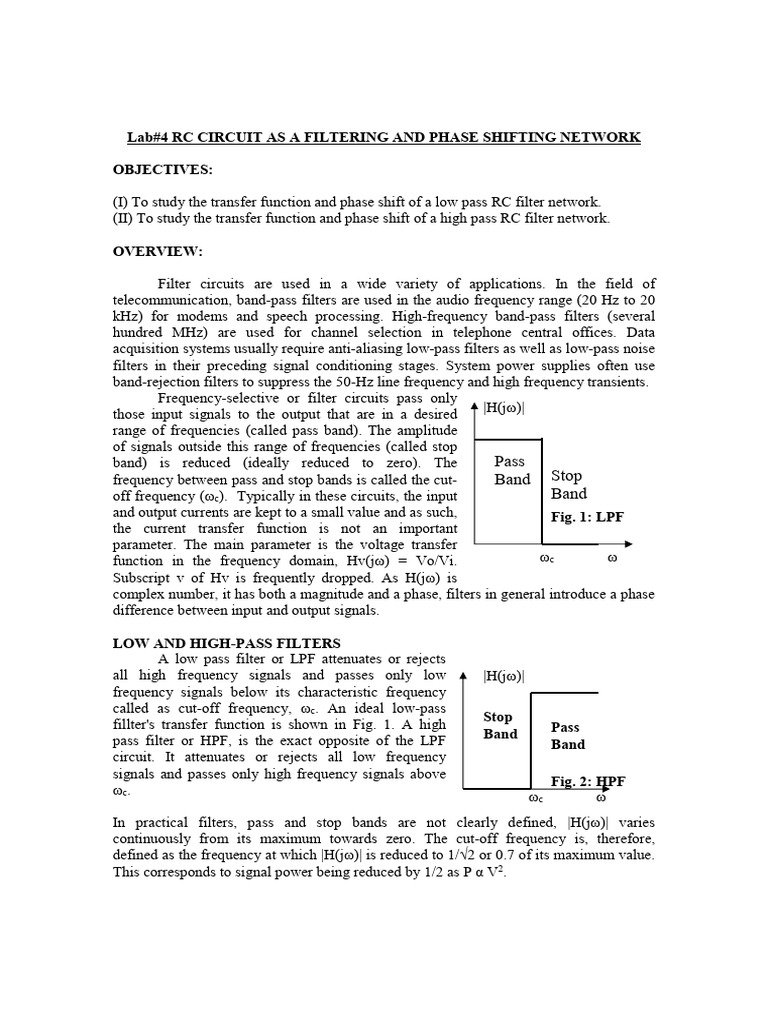 2-RC filter circuits and LCR resonance circuits | PDF | Low Pass Filter ...
