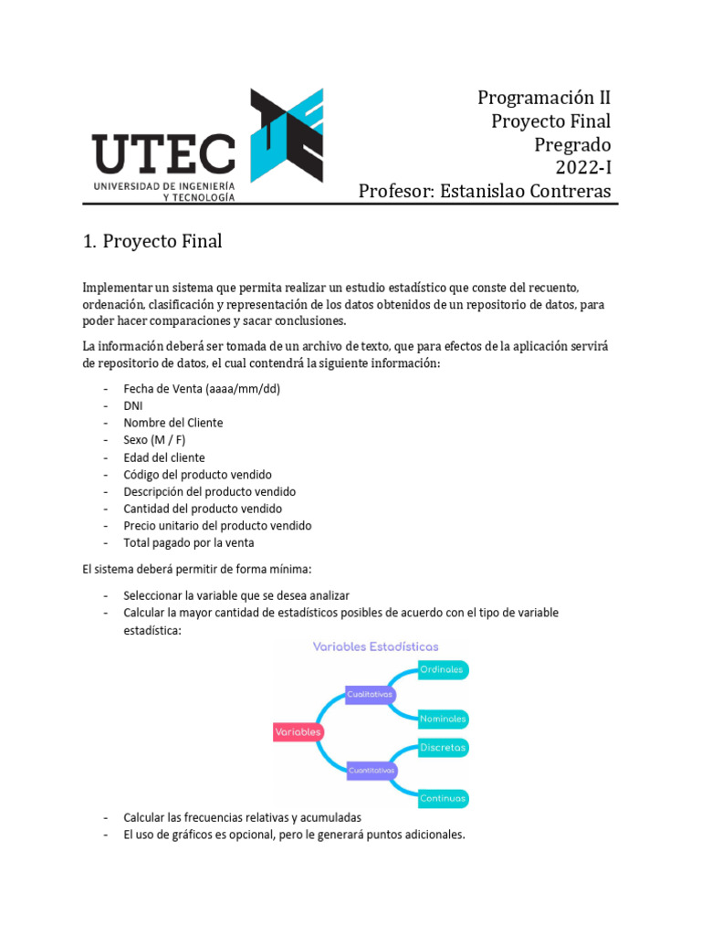 Proyecto Final | PDF | Software | Estadísticas