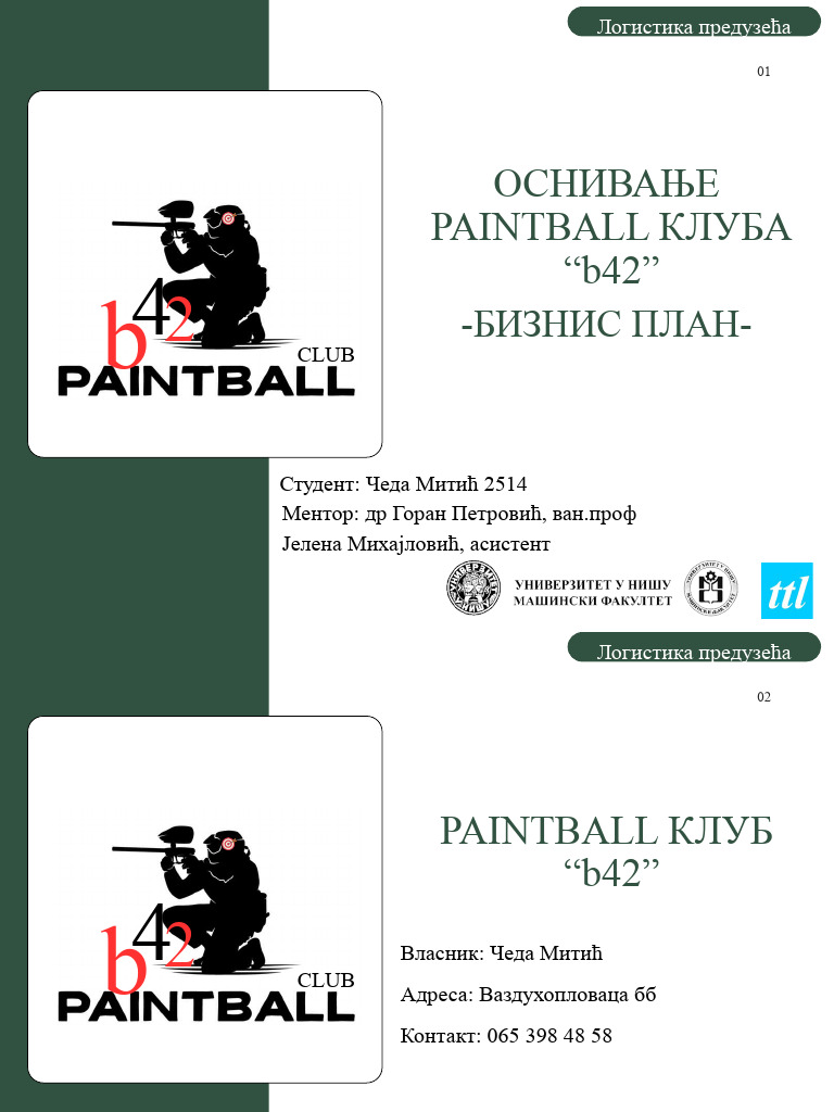 Biznis Plan - Paintball Club | PDF