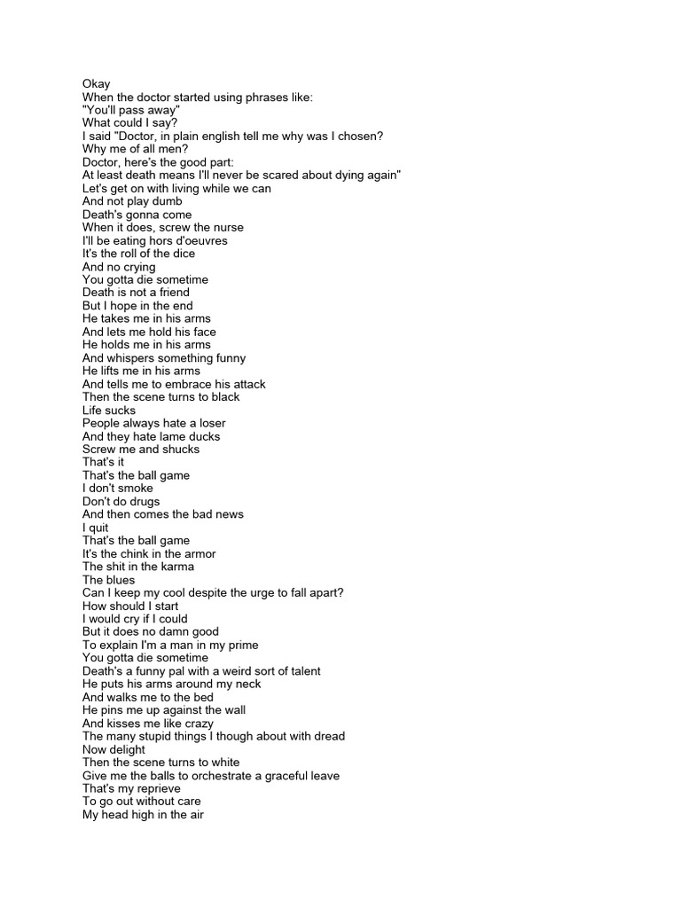 Tekst You Gotta Die Sometime | PDF | General Fiction