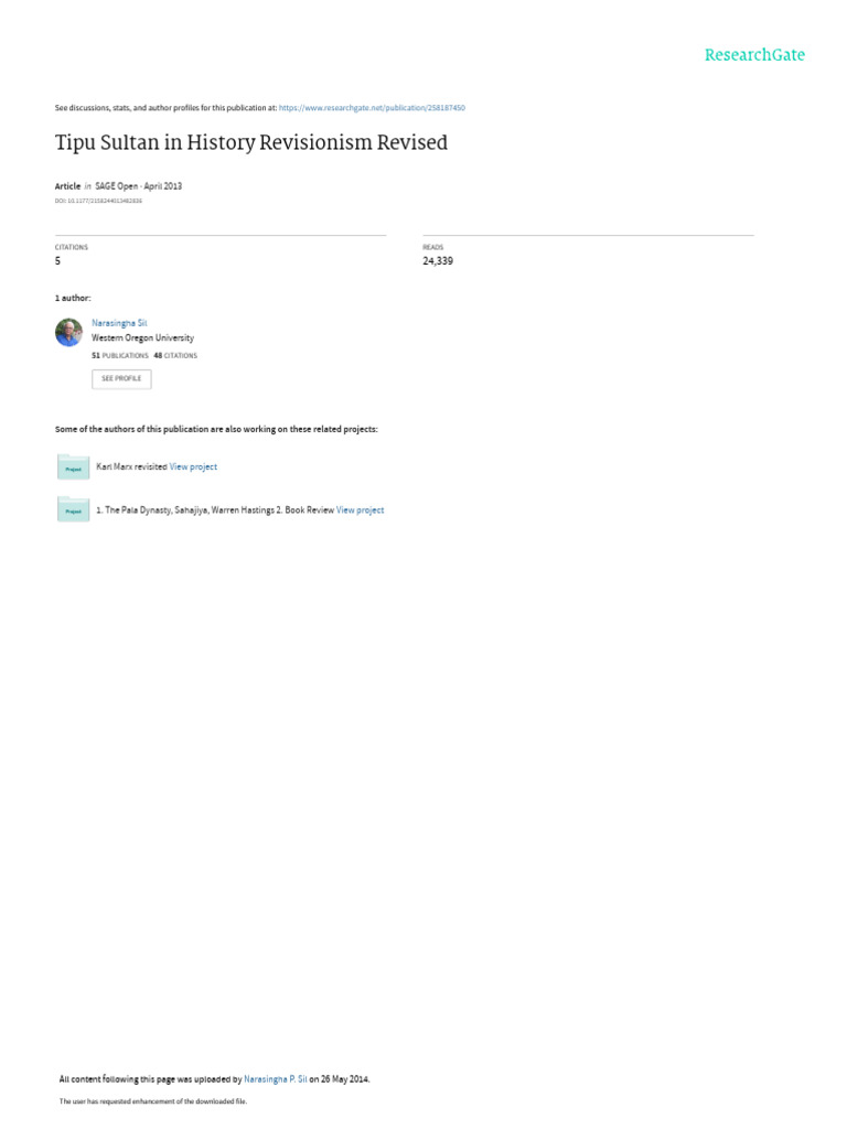 Tipu Sultan in History Revisionism Revised | PDF | House Of York | Muhammad