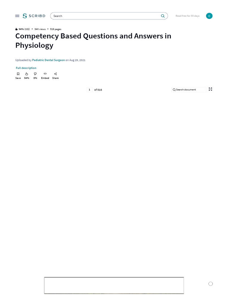 Competency Based Questions and Answers in Physiology - PDF | PDF | Scribd
