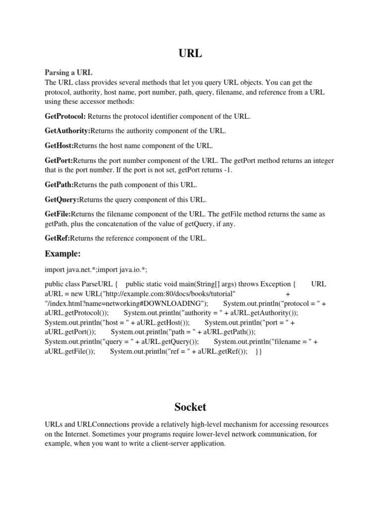 Url And Socket Pdf Port Computer Networking Network Socket 3768