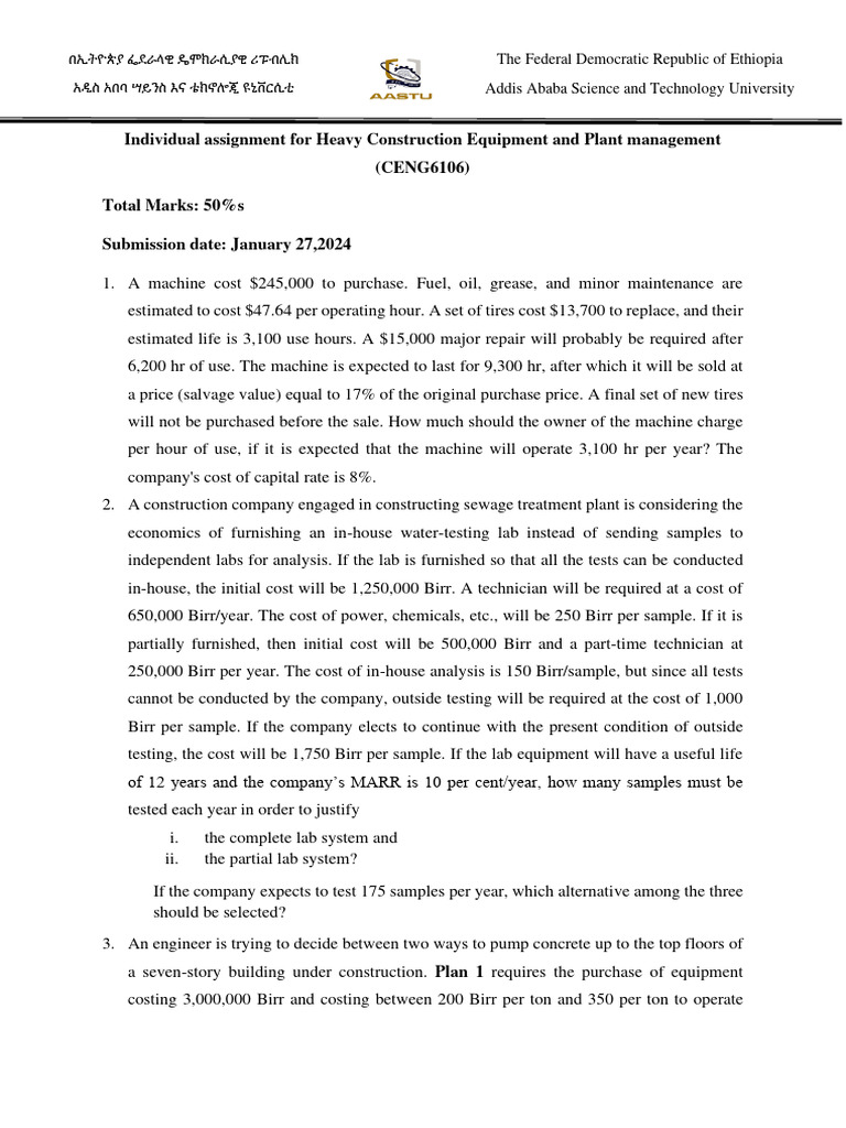 Equipment Assignment-3 | PDF