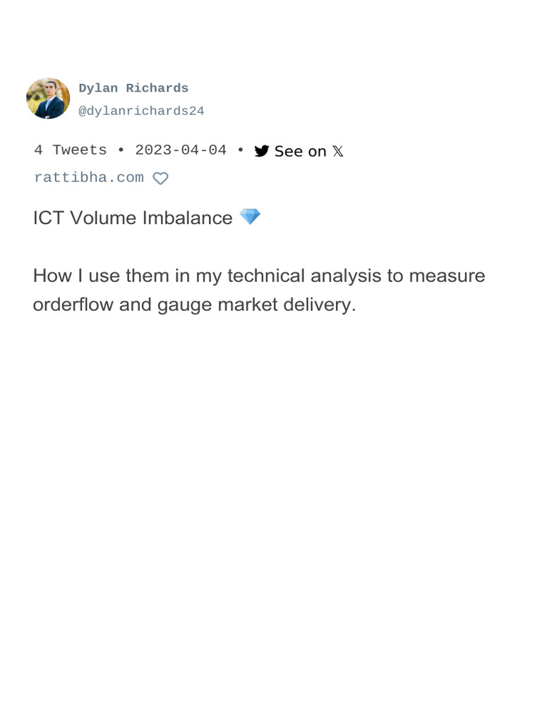 Ict - Volume - Imbalance - ? - How - Thread - by - Dylanrichards24 - Apr 4, 23 - From - Rattibha ...