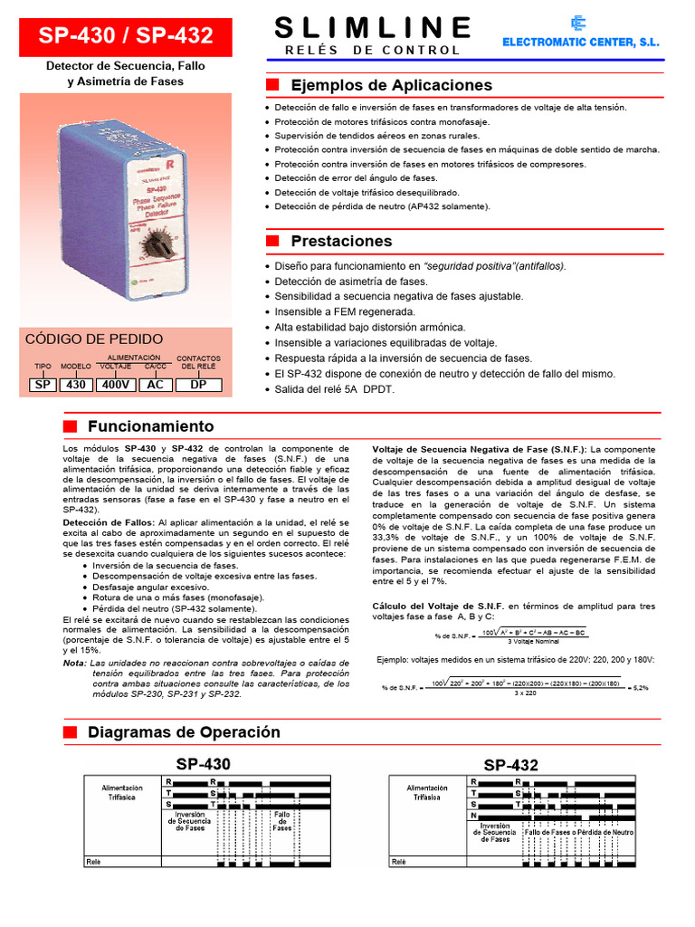 SP 430SP 432 | PDF | Relé | voltaje