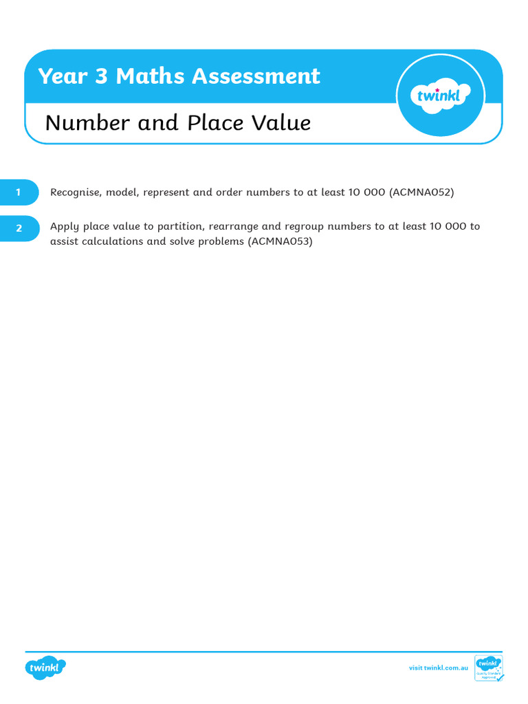Year 3 Place Value Assessment | PDF | Numbers | Mathematics
