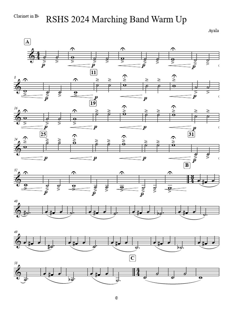 2023 Warm Up - Clarinet in Bb | PDF