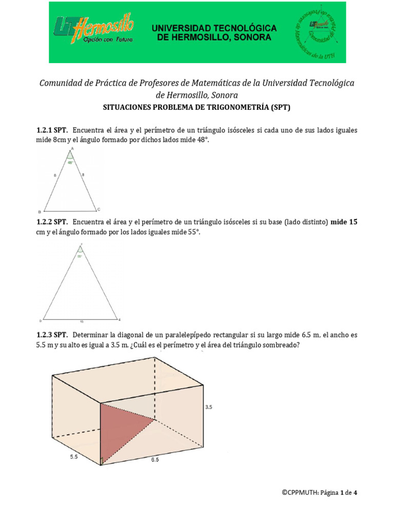 Situaciones Problema de Situaciones Problema de Trigonometría (SPT ...