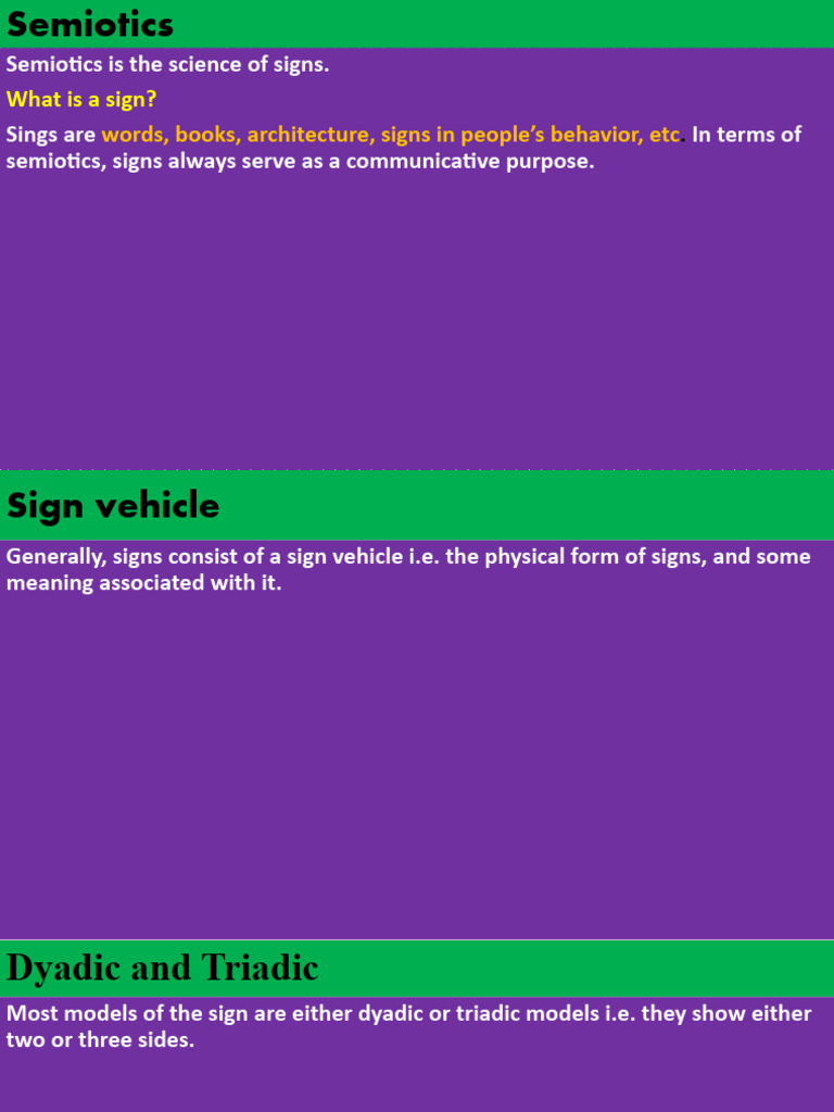 Semiotics Powerpoint Lectures | PDF | Semiotics | Charles Sanders Peirce