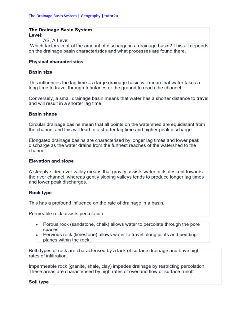 WK 4 Reading - The Drainage Basin | PDF | Drainage Basin | Surface Runoff