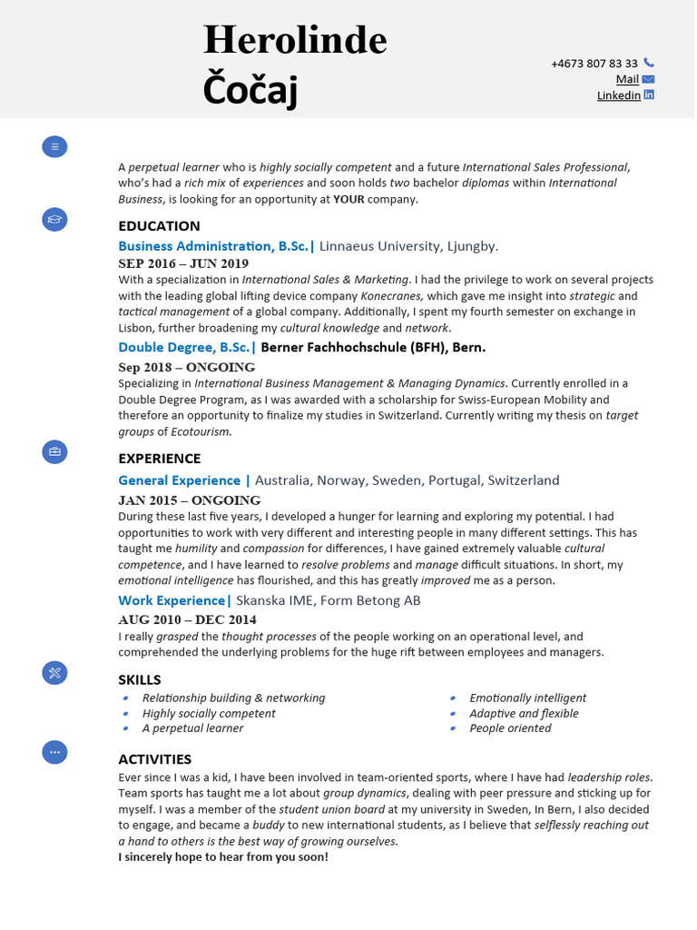 Jonathan Bjurestam Nytt CV | PDF | Behavior Modification | Psychology