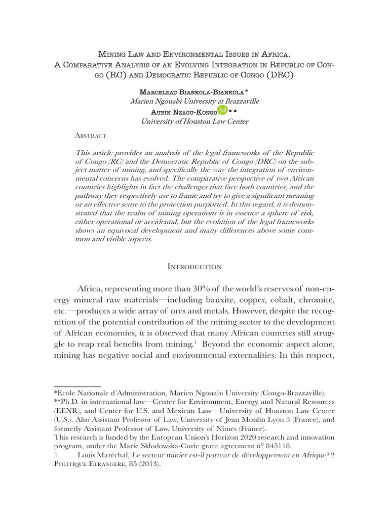 Mining Law and Environmental Issues in Africa | PDF | Mining ...