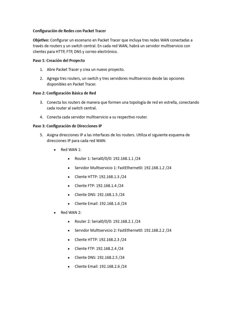 Ejercicio de Configuracion de Multiservidores | PDF | Enrutador (Computación) | Protocolo de ...