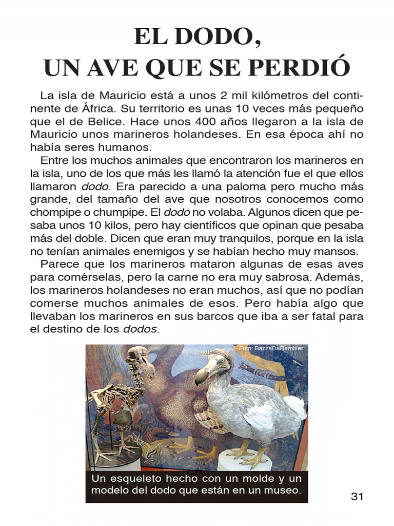 06 El Dodo Un Ave Que Se Perdio | PDF | Alicia (Las aventuras de Alicia en el país de las ...