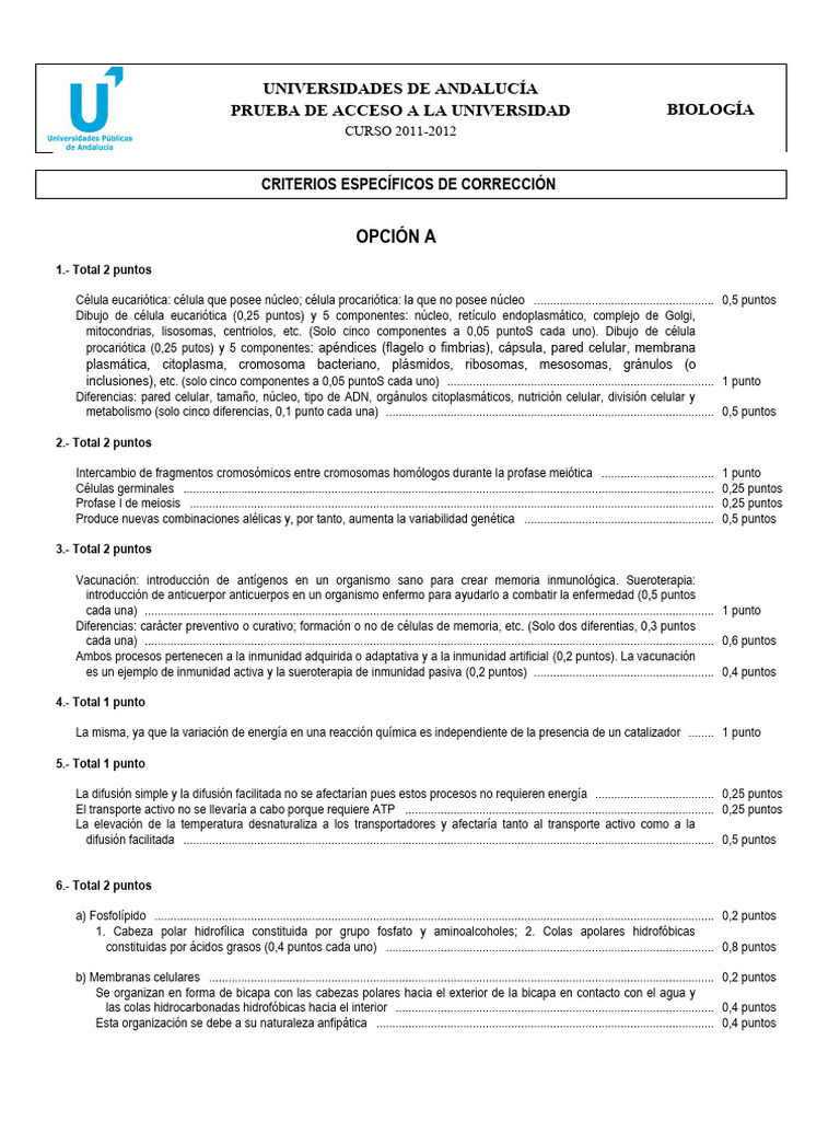 BIOLOG諥-CRITERIOS EXAMEN 3-2012 | PDF | Biología Celular) | Citoplasma
