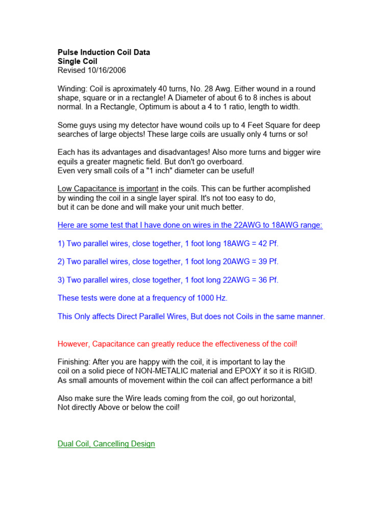 Coil Winding | PDF | Inductor | Electrical Resistance And Conductance