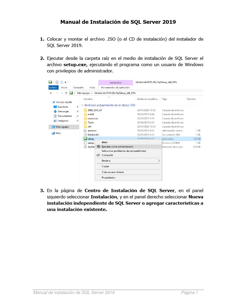 Manual de Instalacion de SQL Server 2019 | PDF | Servidor SQL de Microsoft | SQL