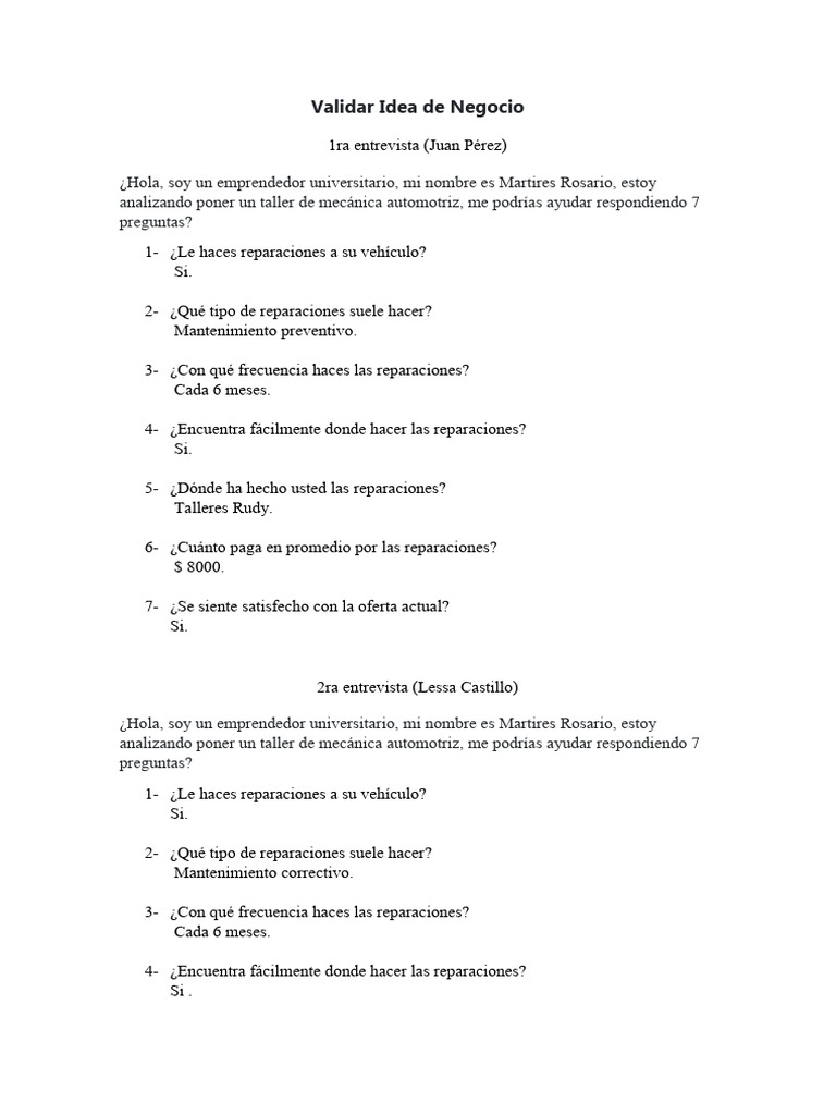 Validar Idea de Negocio | PDF Validar Idea de Negocio | PDF