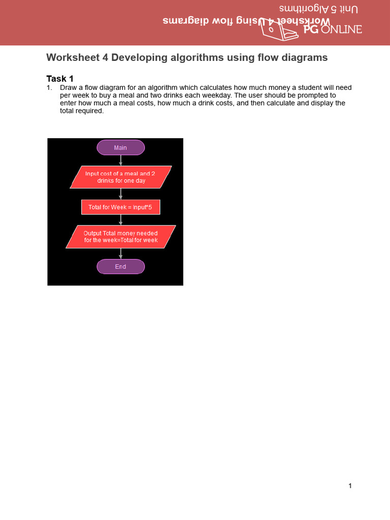 Algorithms Worksheet 4 Flow Diagrams | PDF | Algorithms | Computer Science