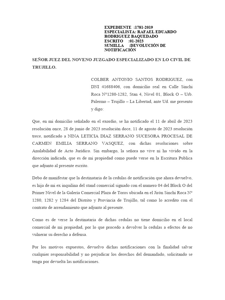 Devolucion de Cedula | PDF | Justicia | Crimen y violencia