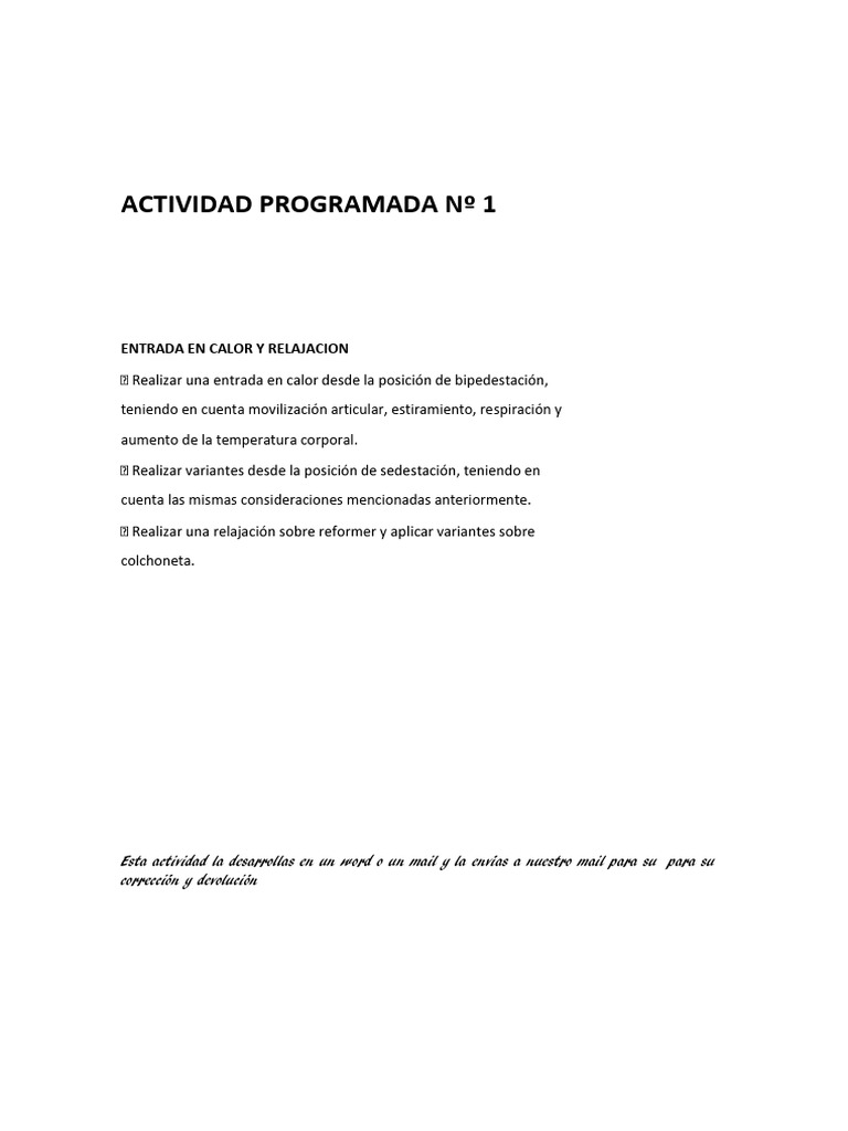 ACTIVIDADES PROGRAMADAS 1 A 12. | PDF