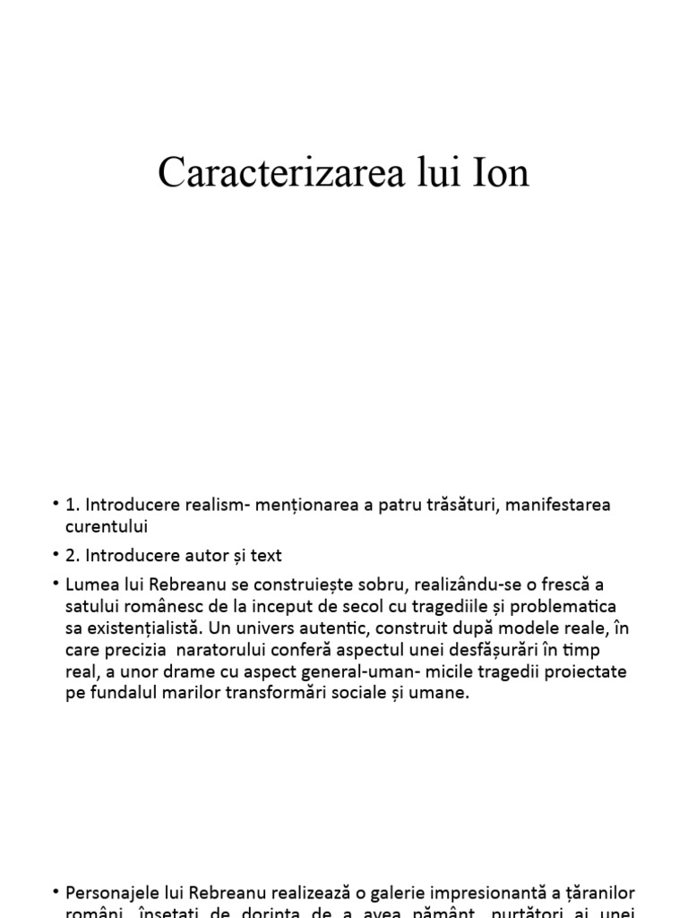 Caracterizare Ion | PDF