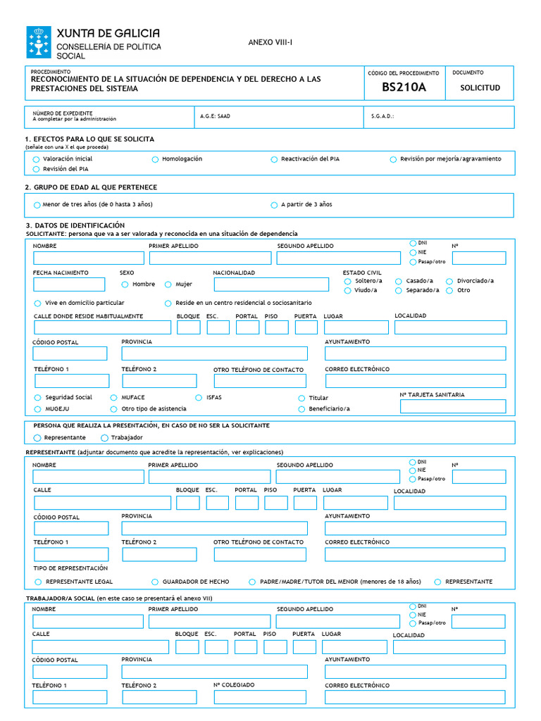 Solicitud Procedimiento Bs210a Cas 0 | PDF | Trabajo Social | Gobierno