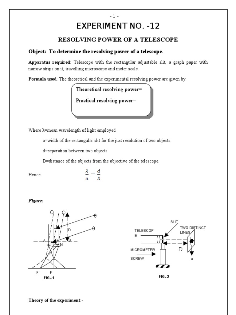 Resolving Power | Angular Resolution | Natural Philosophy