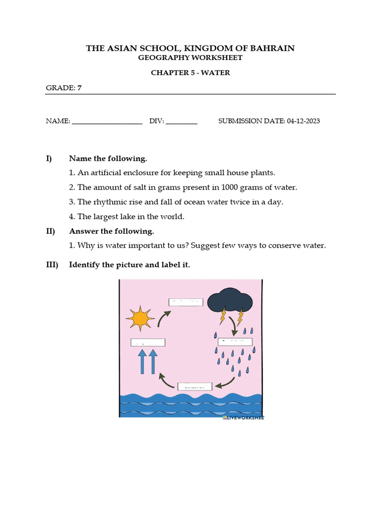 Grade 7 Geography Worksheet PDF | PDF