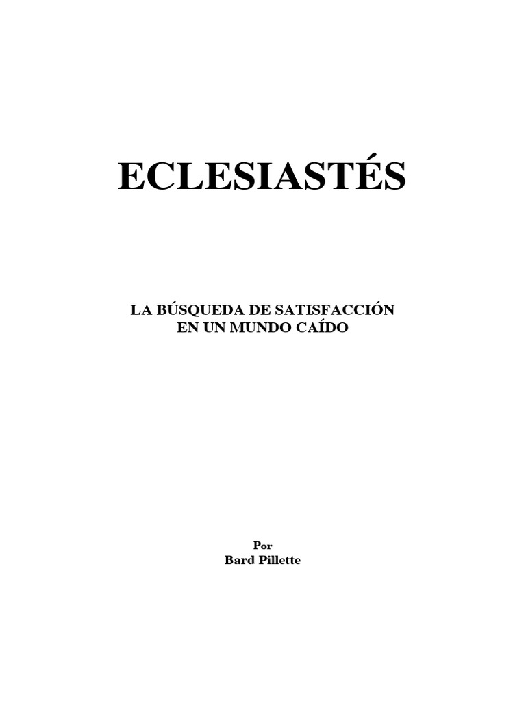 Eclesiastes | PDF | Eclesiastés | Libro de trabajo