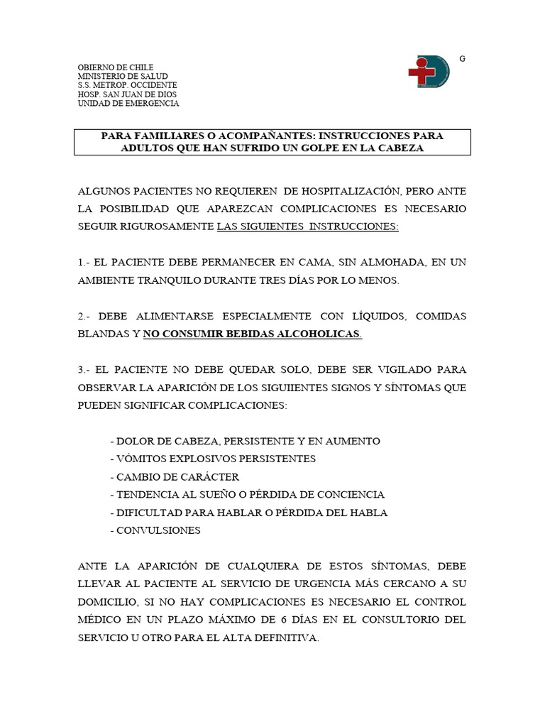 Signos y síntomas de TEC en adultos | PDF | Salud y bienestar