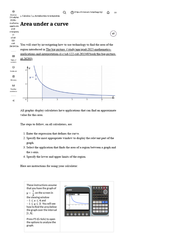 Area Under A Curve - IBDP Mathematics - Applications and Interpretation ...