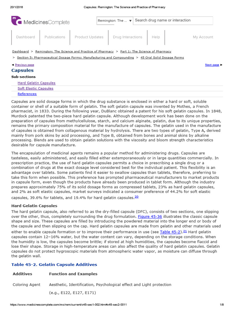 Capsules - Remington - The Science and Practice of Pharmacy | PDF ...