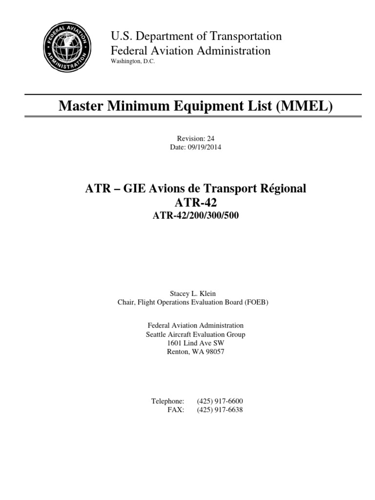 Atr-42 Mmel | PDF | Aerospace | Transport