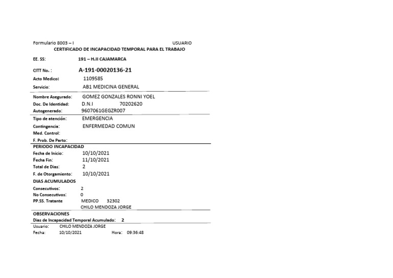 Formulario 8003 | PDF