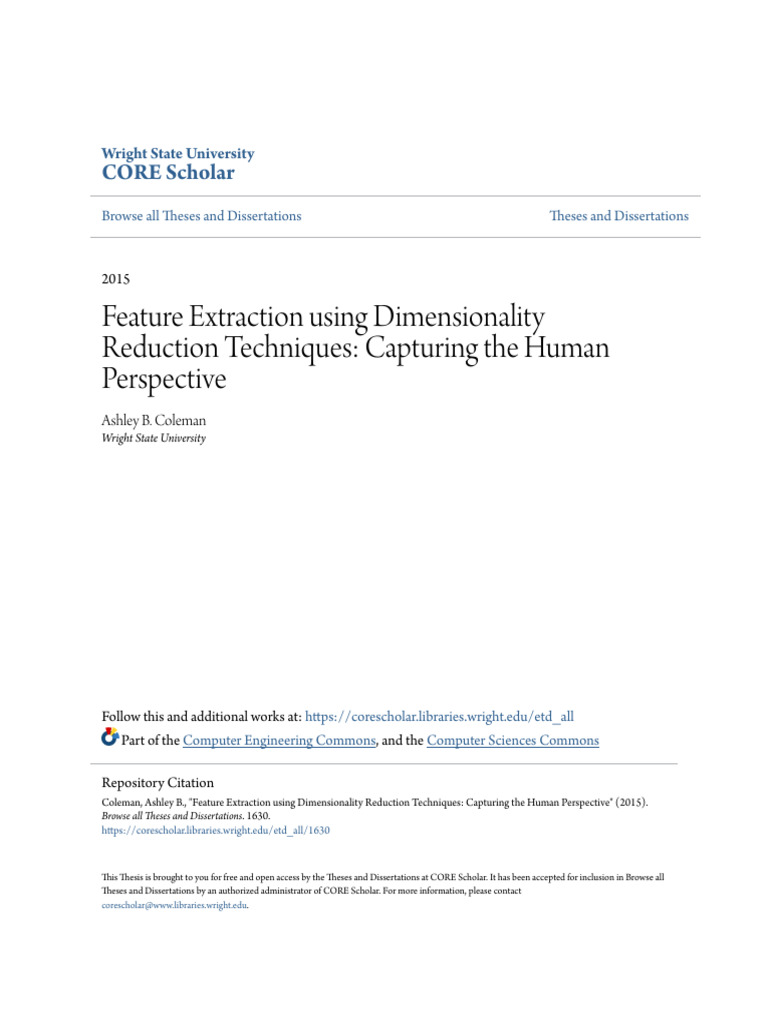 Feature Extraction Using Dimensionality Pdf Principal Component